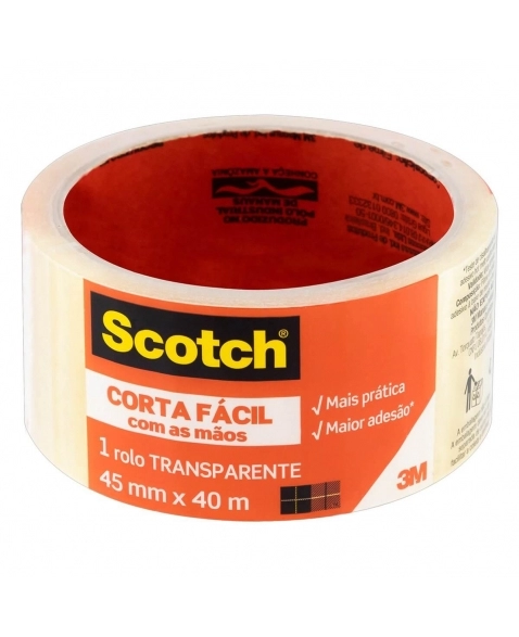 FITA DE EMPACOTAMENTO SCOTCH CORTA FÁCIL 45 MM X 40 M - Disfer