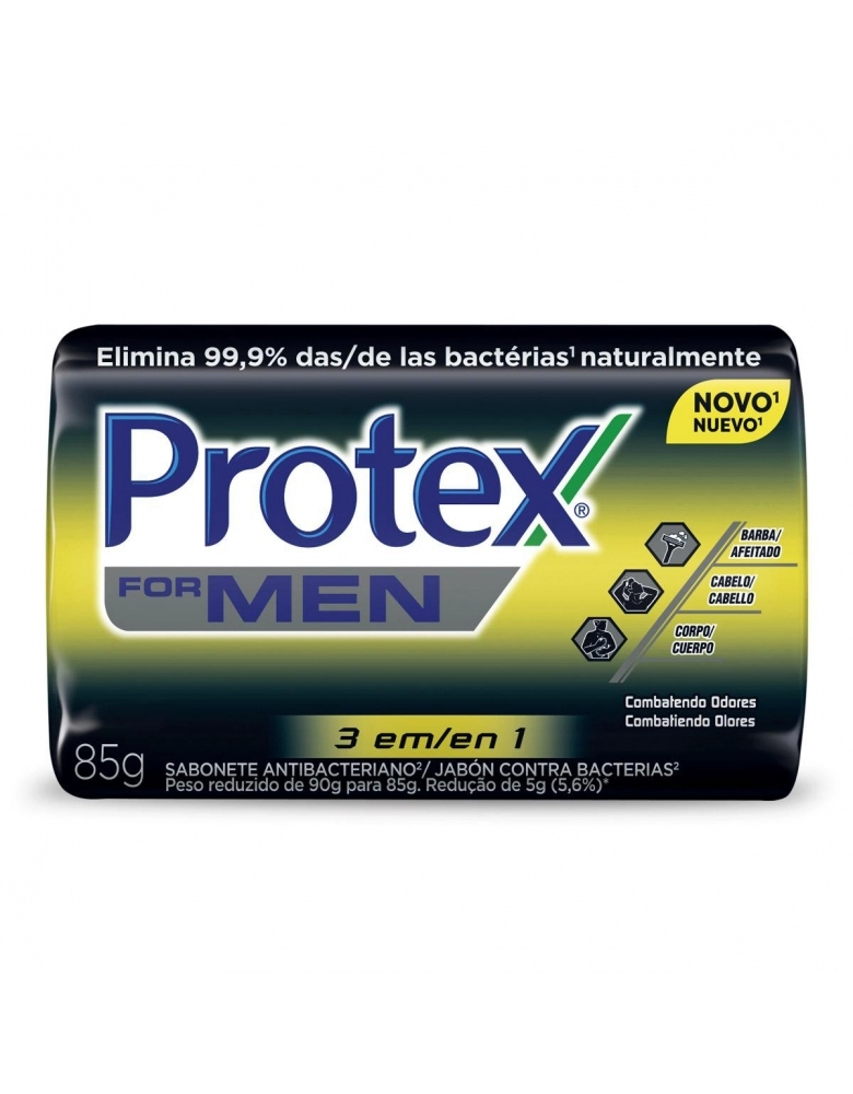 SABONETE EM BARRA PROTEX MEN 3 EM 1 85G - Disfer