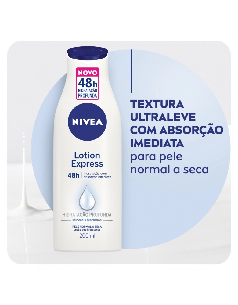 NIVEA Loção Hidratante Lotion Express 48h Hidratação Profunda 200ml