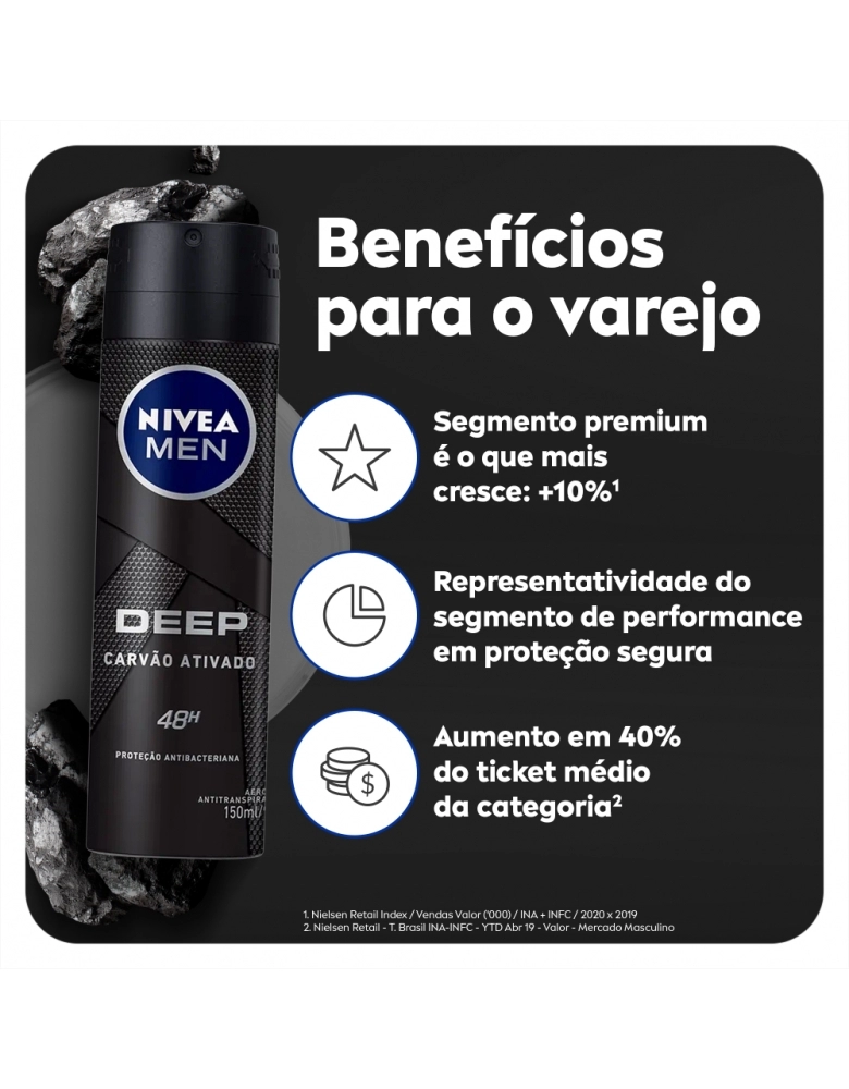 DESODORANTE AEROSOL NIVEA DEEP ORIGINAL AEROSOL 150ML