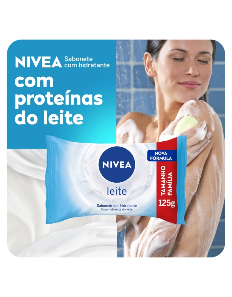 SABONETE EM BARRA NIVEA LEITE COM HIDRATANTE 125G